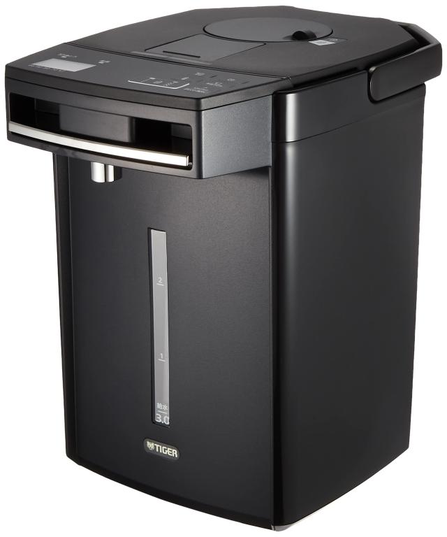 タイガー魔法瓶(TIGER) 電気ポット 蒸気レス 節電VE保温 7つの安心・安全構造 お湯計量機能付き とく子さん 3.0L ブラックPIM-G300K