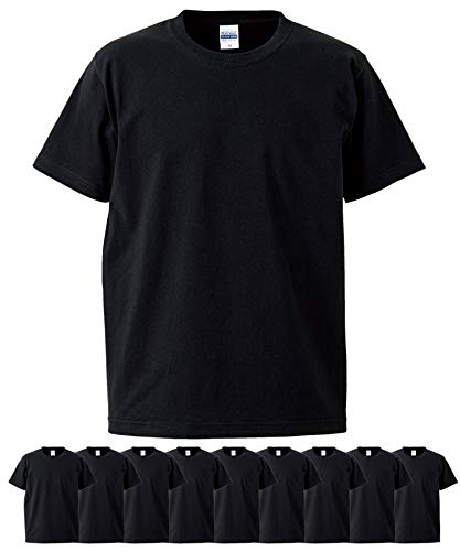 ユナイテッドアスレ 4252-01 7.1オンス オーセンティックスーパーヘヴィーウェイトTシャツ 10枚セット メンズ(ブラック,S)