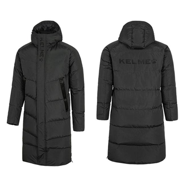 ケルメ サッカー ロングダウンジャケット ロングコート メンズ ダウンコート 軽量 ベンチコート フーデッド ウォーマー (グレー, M)