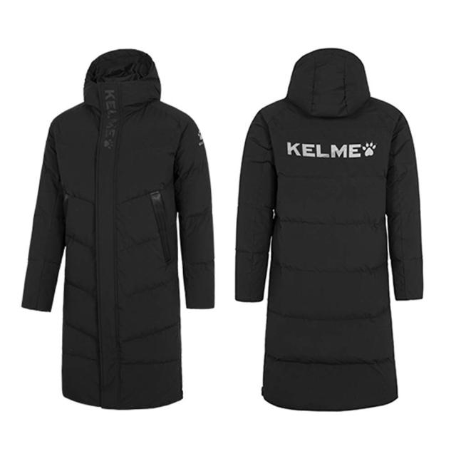 ケルメ ロング ダウンジャケット メンズ ダウンコート 軽量 ベンチコート トレーニング フーデッド 防寒 (ブラック, M)