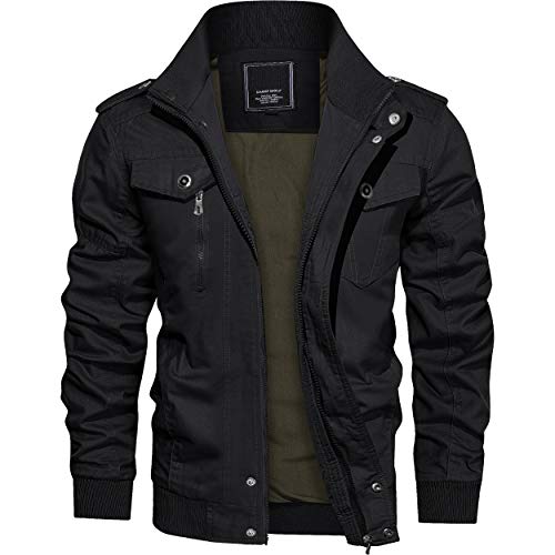 TACVASEN ジャンパー メンズ スタジャン カッコイイ アウター 作業用 仕事着 防風 保温 ジャンバー 大きいサイズ 上着 バイク 冬用 ブ