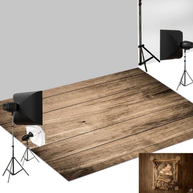 Kate 1.5x1.2m 木目 ラバーマット 写真用 ゴム製 レトロ マット 床 写真撮影用 撮影道具 木の板 ラバーマット