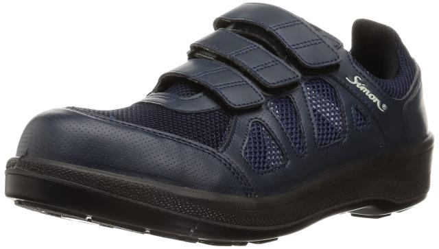 シモン 安全作業靴 JSAA規格 短靴 プロスニーカー 耐滑 先芯 作業靴 マジックテープ 8918 ネイビー 25.5 cm 3E