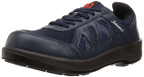 シモン 安全作業靴 JSAA規格 短靴 プロスニーカー 耐滑 先芯 作業靴 紐 8911 ネイビー 22.0 cm 3E