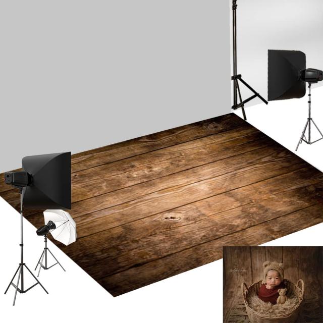 Kate 2.5x1.5m 木目 ラバーマット 写真用 ゴム製 レトロ 木 マット 床 写真撮影用 撮影道具 木の板 ラバーマット