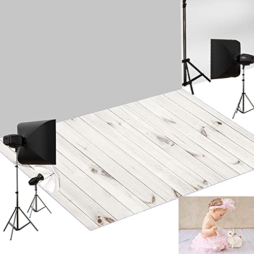Kate 1.5x1.2m 白 木目 ラバーマット 写真用 ゴム製 白 マット 床 写真撮影用 撮影道具 無反射 滑り止め ラバーマット