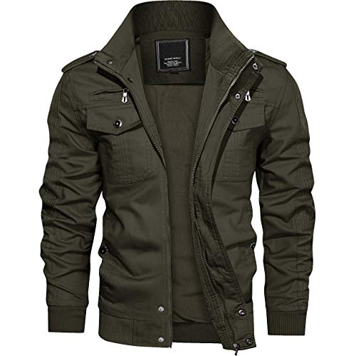 TACVASEN 作業ジャンパー マルチポケット オーバー ストリート ワークウェア メンズ モッズコート レジャー 防寒ブルゾン カッコイイ O