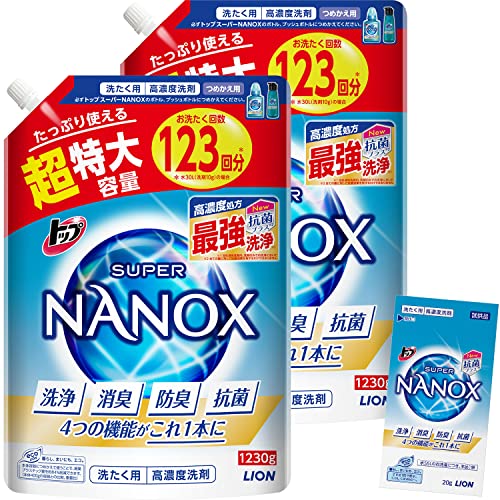 トップ ナノックス(NANOX)まとめ買い 大容量トップ スーパーナノックス 蛍光剤・シリコーン無添加 高濃度 洗濯洗剤 液体 詰め替え 超の通販はau PAY マーケット - ジャックインザ ...