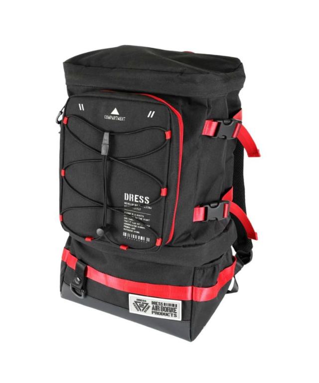DRESSフィッシングリュック DRESSレッド 大きいサイズ 防災 災害 拡張性 防水 釣り タックルバッグ ロッドホルダー バッグパック メン