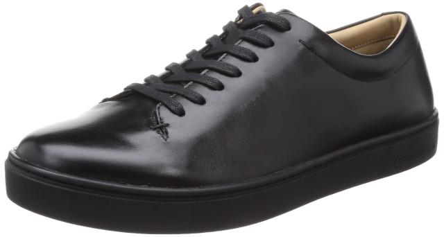 ワールドマーチ スニーカー 晴雨兼用 防水 レザー 本革 4E 24.5~28cm ジェントリー GE102 メンズ ブラック 26.0 cm