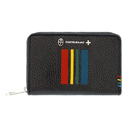 カステルバジャック 二つ折り財布 セミ長財布 本革 クワトロ メンズ 058625 ラウンドファスナー 牛革 レザー 【01】 ブラック