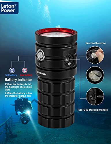 ダイビング懐中電灯、LetonPower TS プロ 13000Lumens 水中 120 m