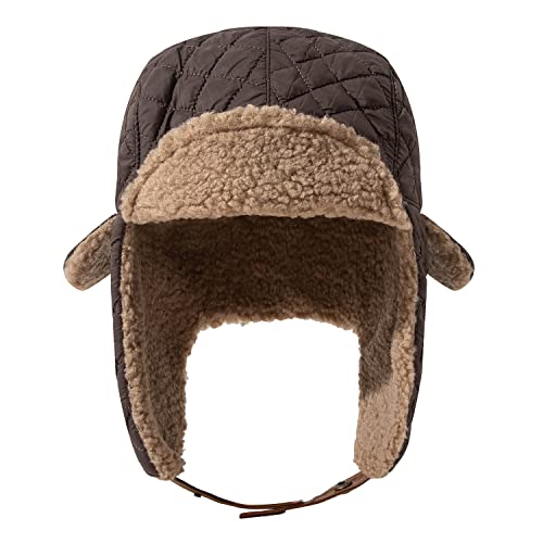 Croogo パイロットキャップ 防寒保温 フライトキャップ 真冬 耳あて付き 短いツバ 作業帽子 大きめ 裏起毛 屋外作業 自転車 スキー ...