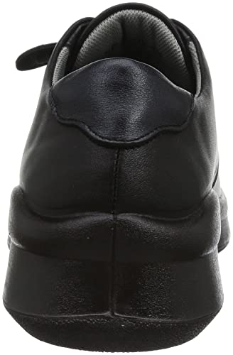 スポルス スニーカー 日本製 撥水 本革 4E ゴム紐付 22~24.5cm レディース SP2000 ブラック 24.0cm