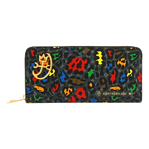カステルバジャック ラウンドファスナー長財布 小銭入れあり Leopard(レオパール) 029615 クロ