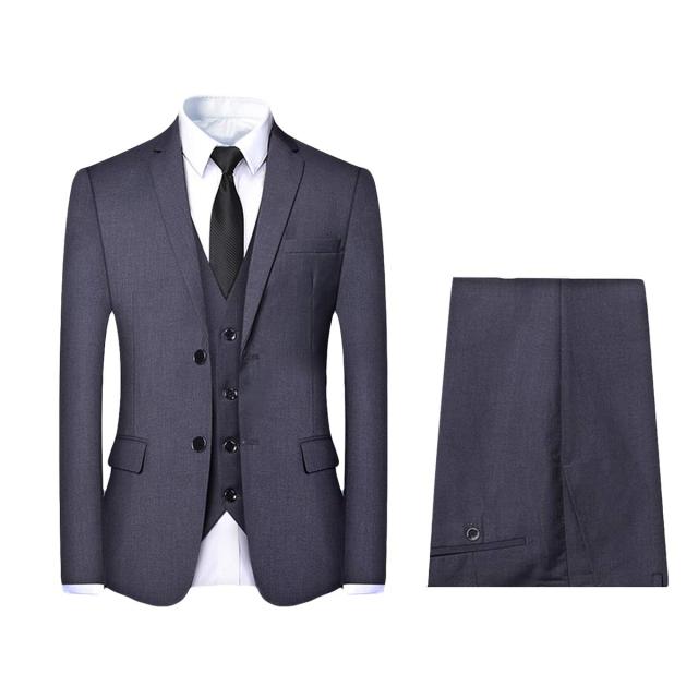 YFFUSHI スーツ メンズ 3点セット ジャケット スラックス ベストチェック 大きいサイズ 無地 スリムタイプ ビジネス 結婚式 面接 就職