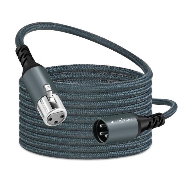 Twozoh プロフェッショナル XLRケーブル 1M 編組バランス3ピン XLRオス - XLRメス HiFiオーディオマイクケーブルの通販 ...