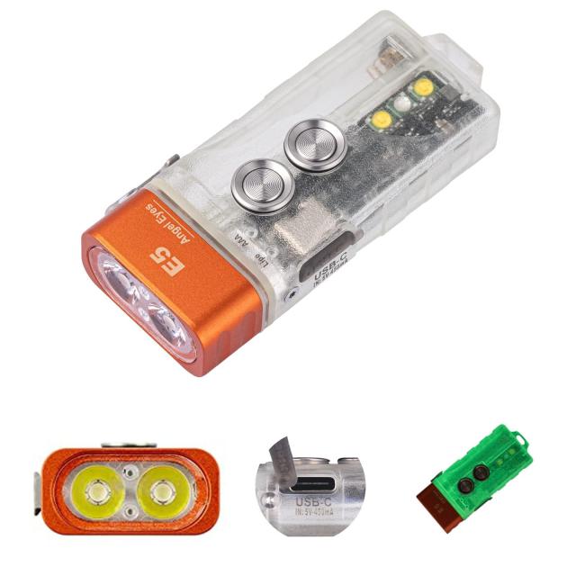 RovyVon E5キーチェーン懐中電灯USBC充電式、700ルーメンスーパーブライト6500KクールホワイトEDCポケット懐中電灯、内蔵の充電式Li-poま