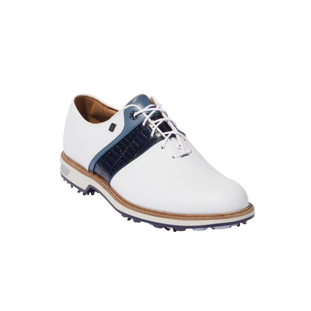 フットジョイ ゴルフシューズ ドライジョイズ プレミア パッカード Lace メンズ ホワイト/ネイビー/ブルー 25.0 cm 3E