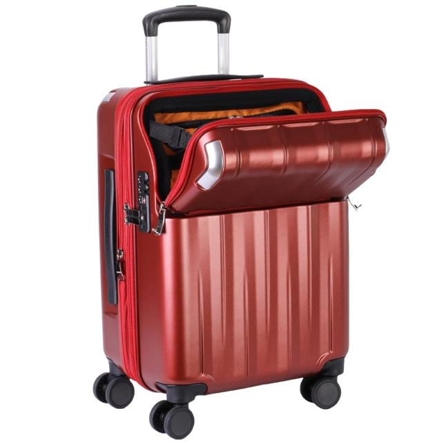 トラベリスト スーツケース キャリーケース ジッパーキャリー 機内持ち込みサイズ オープン フロントオープン ブレーキ付き スト