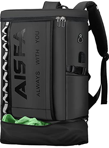 AOSLE リュック メンズ ビジネス リュック 15.6インチ PC スクエア型 反射ストリップ付き USB充電ポート A4収納 多ポケット 通気性 キ