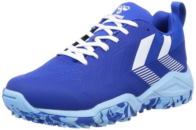 ヒュンメル ハンドボールシューズ グランドフライ5 ブルー×ホワイト (6010) 25.0 cm