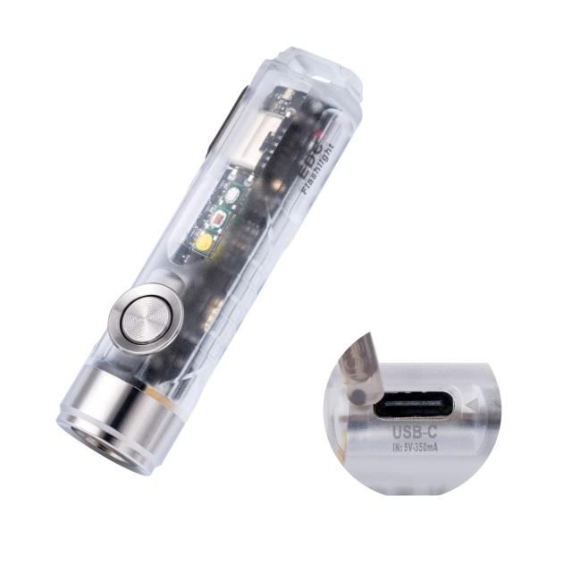 RovyVon オーロラ A8 USB C キーチェーン懐中電灯充電式、650 ルーメン 6500 k クール ホワイト超明るいミニ懐中電灯、赤/白/365 nm サイ