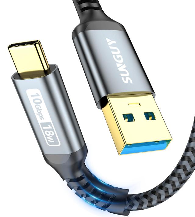 SUNGUY USB Type C ケーブル 1.5M USB 3.1 gen 2 USB-C ケーブル 10Gbps 高速データ転送 QC3.0対応 3A急速充電 Android Auto ...