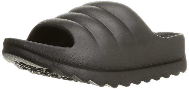 テリック スライドサンダル 日本 W-CLOUD 快適サンダル リラックスサンダル 下北沢病院推奨 厚底 衝撃吸収 軽量 ブラック 24.0 c