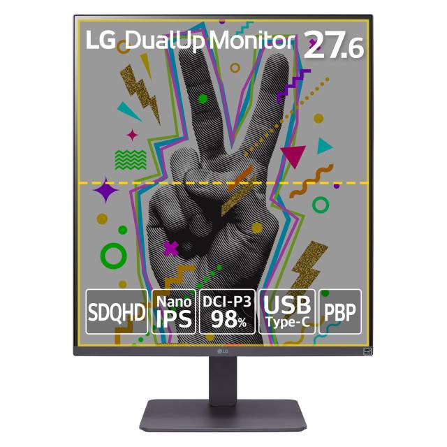 co.jp 限定】LG デュアルアップ モニター28MQ750-C 27.6インチ / 16:18 SDQHD(2560×2880 ...