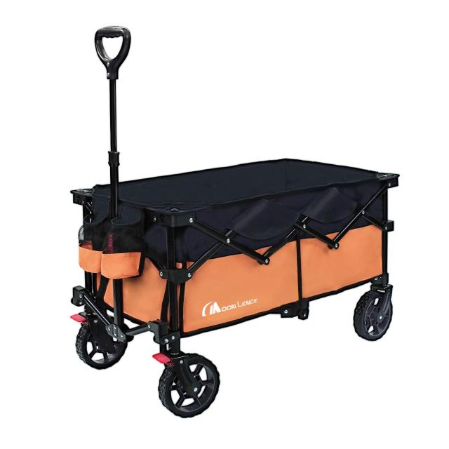 MOON LENCE 【ブレーキ付き】 キャリーワゴン 折りたたみキャリーカート 超コンパクト大容量135L 耐荷重130kg アウトドア キャンプ レジ