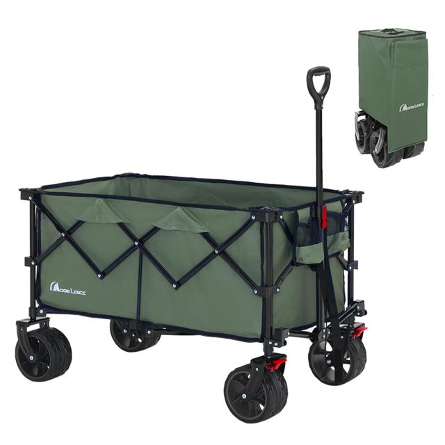 MOON LENCE キャリーワゴン 【ブレーキ付き】 折りたたみ キャリーカート 大容量156L 幅広大型タイヤ アウトドアワゴン アウトドア キャ