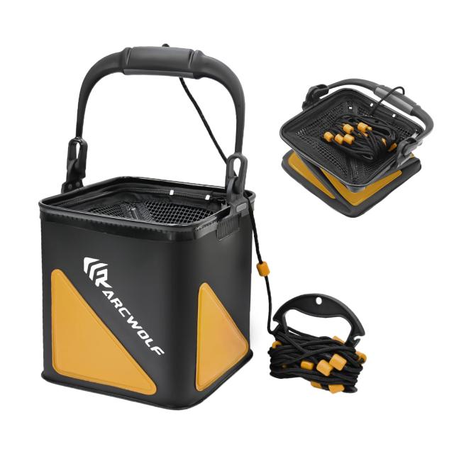 ARCWOLF 釣り バッカン メッシュカバーバケツ ビーズ付き ロープ(8m) 水汲みバケツ 折りたたみ EVA素材 持ち運び便利 釣り用バケツ 洗車 の通販はau PAY マーケット ...