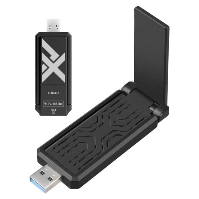 TOKAIZ 無線lan 子機 wifi6 usb 無線LANアダプター AX1800 高速 1201Mbps + 574Mbps 小型 受信機 デュアルバンド 2.4GHz+5GHz対応 ...
