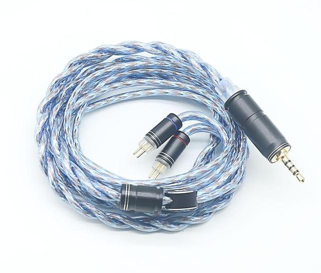 【JSHiFi-VENUS】2pin2.5mmリケーブル 銀メッキと古河銅＆金銀銅同軸線材 CIEM2pinイヤホンアップグレードケーブル 2.5mmイヤフォン交換ケ