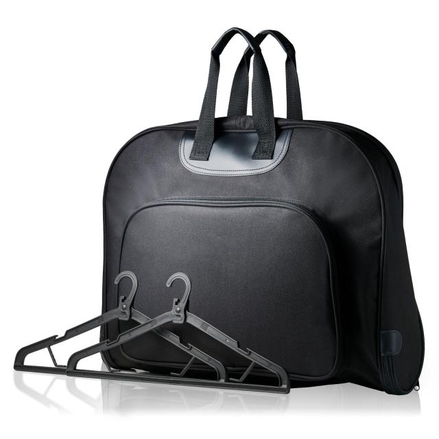 グレヴィオ ガーメントバッグ 防水 靴 靴収納 型くずれ防止 ポケット付き ハンガー ハンガー付き 1着用 2着用 ガーメントケース ブラッ