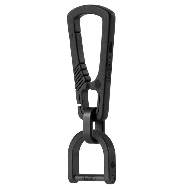 KeyUnity KM17BK チタン カラビナキーホルダー クリップクイック リリース Dリングキーホルダー カラビナ 連結用 キーリング付き 軽量