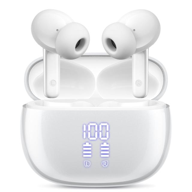 【2024年新年初売り Bluetooth イヤホン】ワイヤレス ブルートゥース JGUG 数字LEDディスプレイ表示 両耳ENCノイズキャン ...