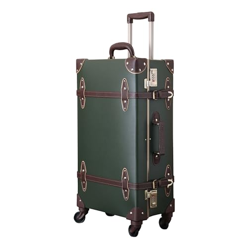 urecity トランクケース キャリーバッグ 革 手作り 復古主義 レトロ おしゃれ かわいい フレームタイプのスーツケース 超軽量 旅行 出