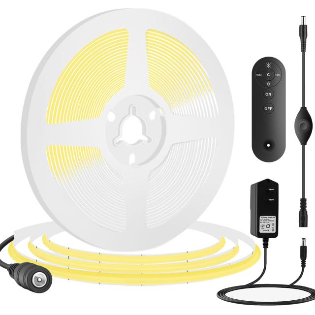 【RYE】 COB テープライトLEDストリップライトフレキシブル 幅5mm 高密度 隠れたLEDテープライト5m 320LEDs/m 白光色6000K DC12V電源 日の通販はau PAY ...