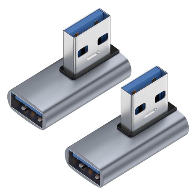 YFFSFDC USB 3.0 アダプタ L型 アダプタ 2個セット USB 直角変換 USB Type A L字型変換アダプタ 小型 軽量 タイプA オス メス 10Gbps 高の通販はau ...