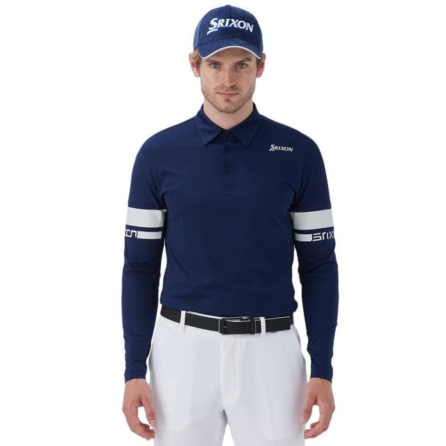 スリクソン 【松山プロ共同開発】 SX SHIRTS サンスクリ ーン クーリング 吸汗 ロゴデザイン ゴルフ RG4FLS01M メンズ NV00(ネイビー)