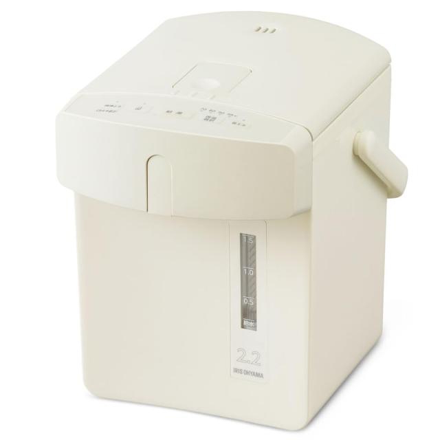 アイリスオーヤマ 電気ポット 2.2リットル スリム コンパクト 安全ロック 空焚き防止機能 保温調整 省エネモード付き マイコン式 アイボ