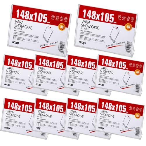 Haloy 10個入サインホルダー メニュースタンド フォトフレーム 透明アクリル POPスタンド L型 プライススタンドフレーム 値札立て ...