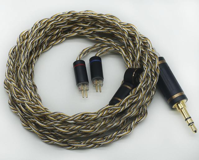 【JSHiFi-Jupiter】2pin3.5mmリケーブル 4芯金メッキと銀メッキとグラフェン線材 2pinイヤホンアップグレードケーブル 3.5mmイヤフォン交