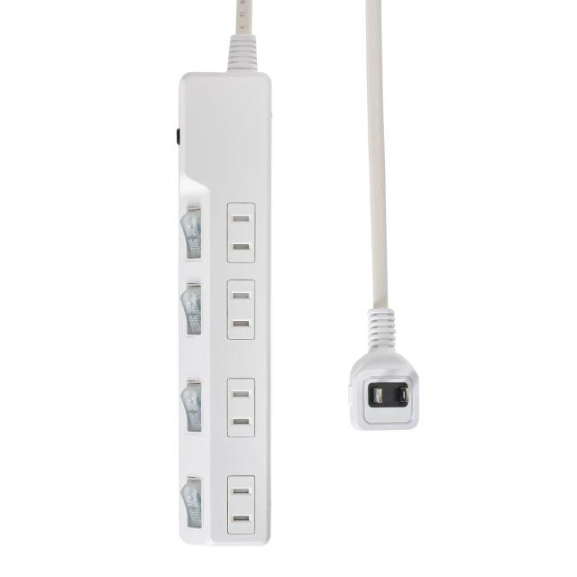 エルパ(ELPA) 耐雷SW付タップ AC125V 15A 4個口 LEDランプ仕様 独立スイッチ 雷から接続機器を守る耐雷サージ付 ブレーカー内蔵 WLK-45B(の通販はau PAY ...