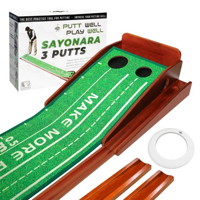 NMILE(エヌマイル) パター練習マット パターマット練習器具 ゴルフ練習器具 トレーニング 自動返球機能 滑らかな傾斜 3m 初心者 上級者