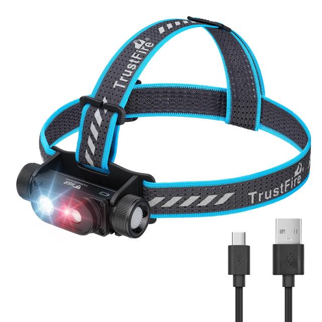 Trustfire ヘッドライト USB-C充電式 LEDヘッドランプ 1350ルーメン H6R懐中電灯 強力 高輝度 超軽量 18650バッテリー フラッシュライト