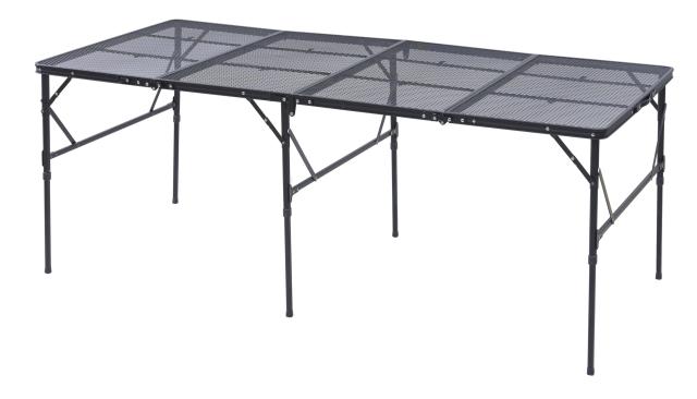 キャンパーズコレクション 山善 タフライトテーブル (焚き火 バーベキュー) 熱・水に強い 折りたたみ式 大型 ワイドサイズ 高さ調整(3