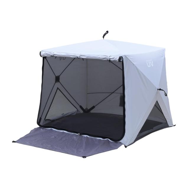 キャンパーズコレクション 山善 傘みたいに広げるだけ パッとサッとテント フルクローズ メッシュ 3-4人用 簡単設置 ポップアップテン